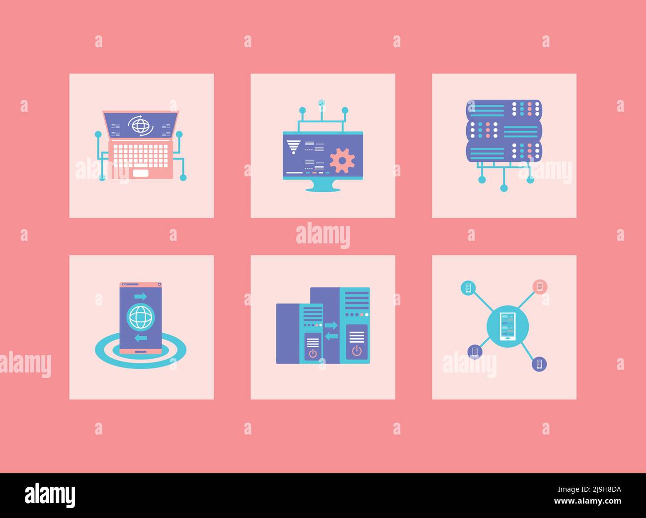 icons network data Stock Vector Image & Art - Alamy
