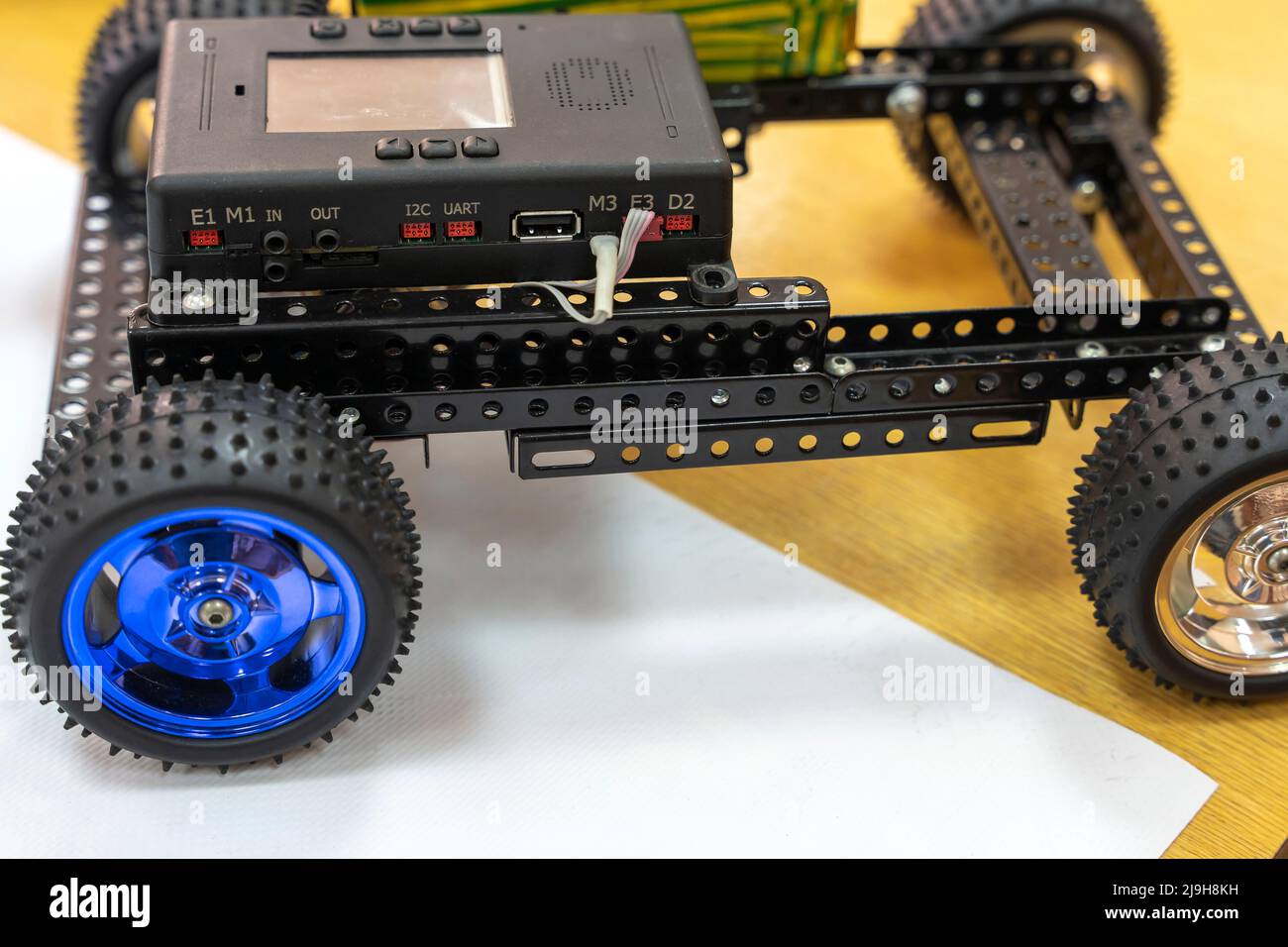 programmable children's robot car in the form of a platform on wheels ...