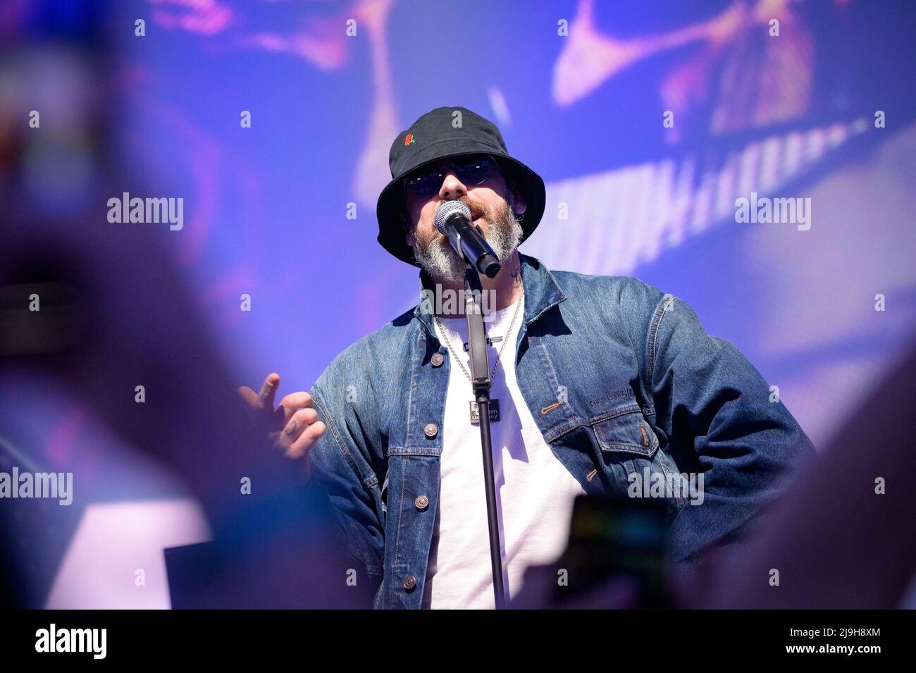Hamburg, Germany. 18th May, 2022. Rapper Sido during his surprise ...