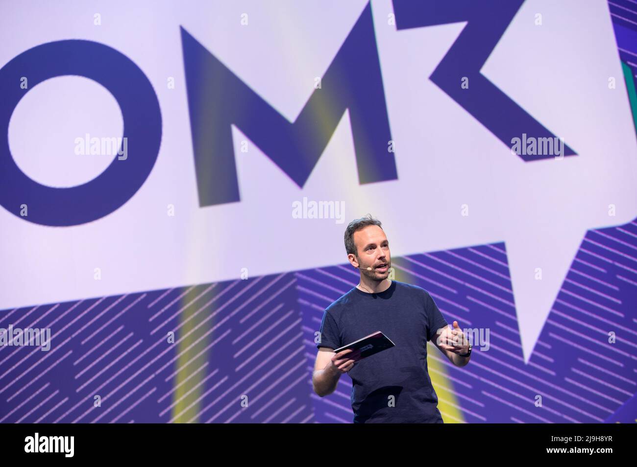 Hamburg, Germany. 18th May, 2022. OMR CEO Philipp Westermeyer moderates ...