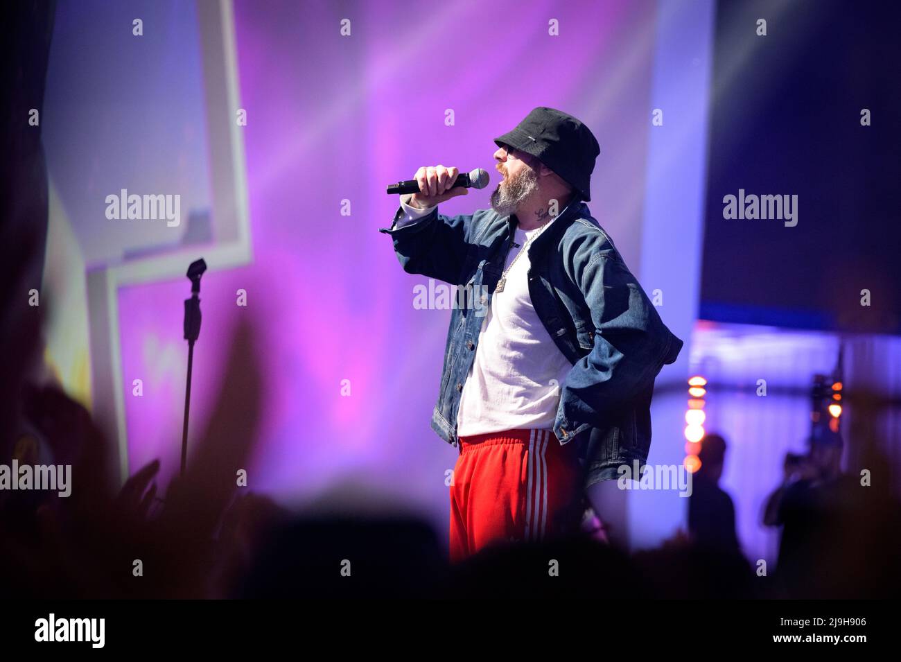 Hamburg, Germany. 18th May, 2022. Rapper Sido during his surprise ...