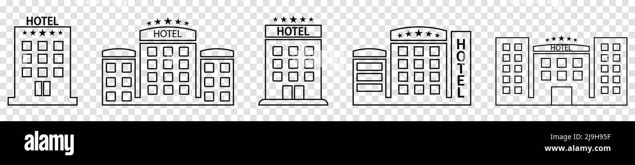Hotel line icons. Design for web and mobile app. Vector illustration ...