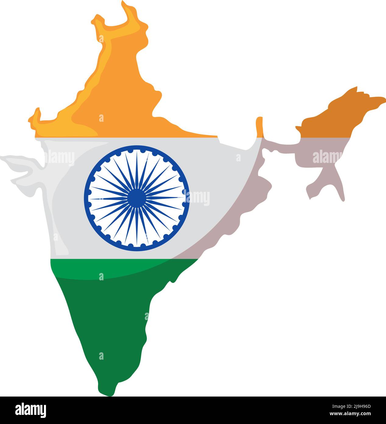 India flag and map in vector illustration Cut Out Stock Images & Pictures - Alamy