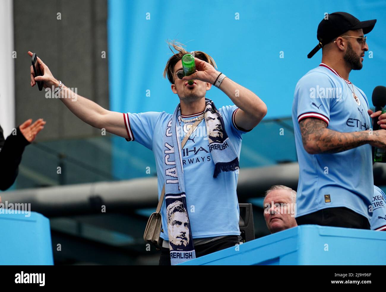 Manchester City's Jack Grealish during the Premier League trophy parade ...