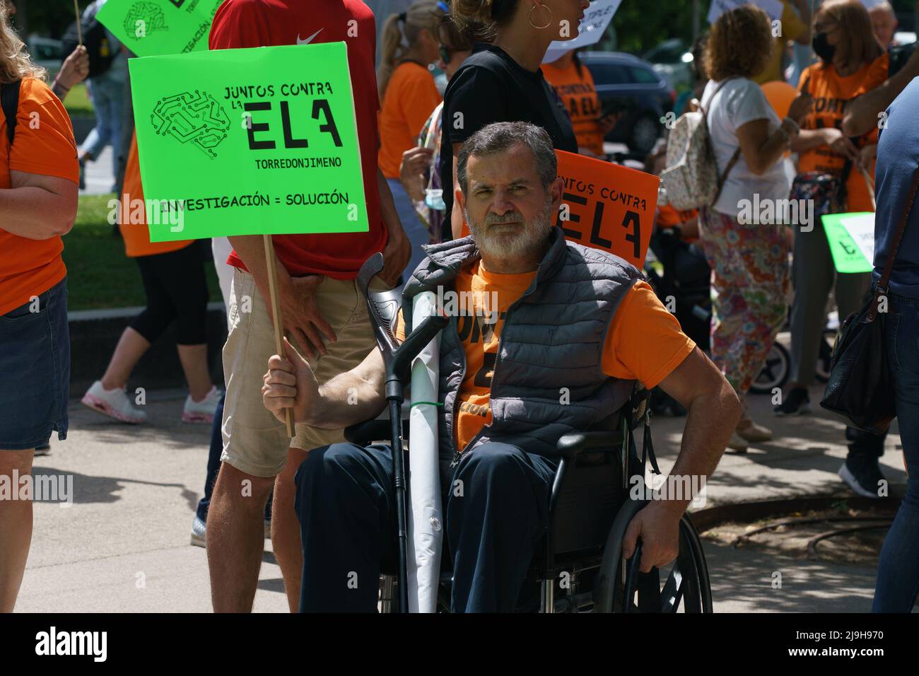 Madrid, Spain. 23rd May, 2022. A patient with ALS (amyotrophic lateral ...