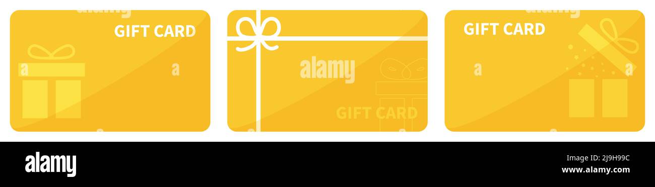 Set of gold gift card icons. Shopping gift cards. Vector illustration ...