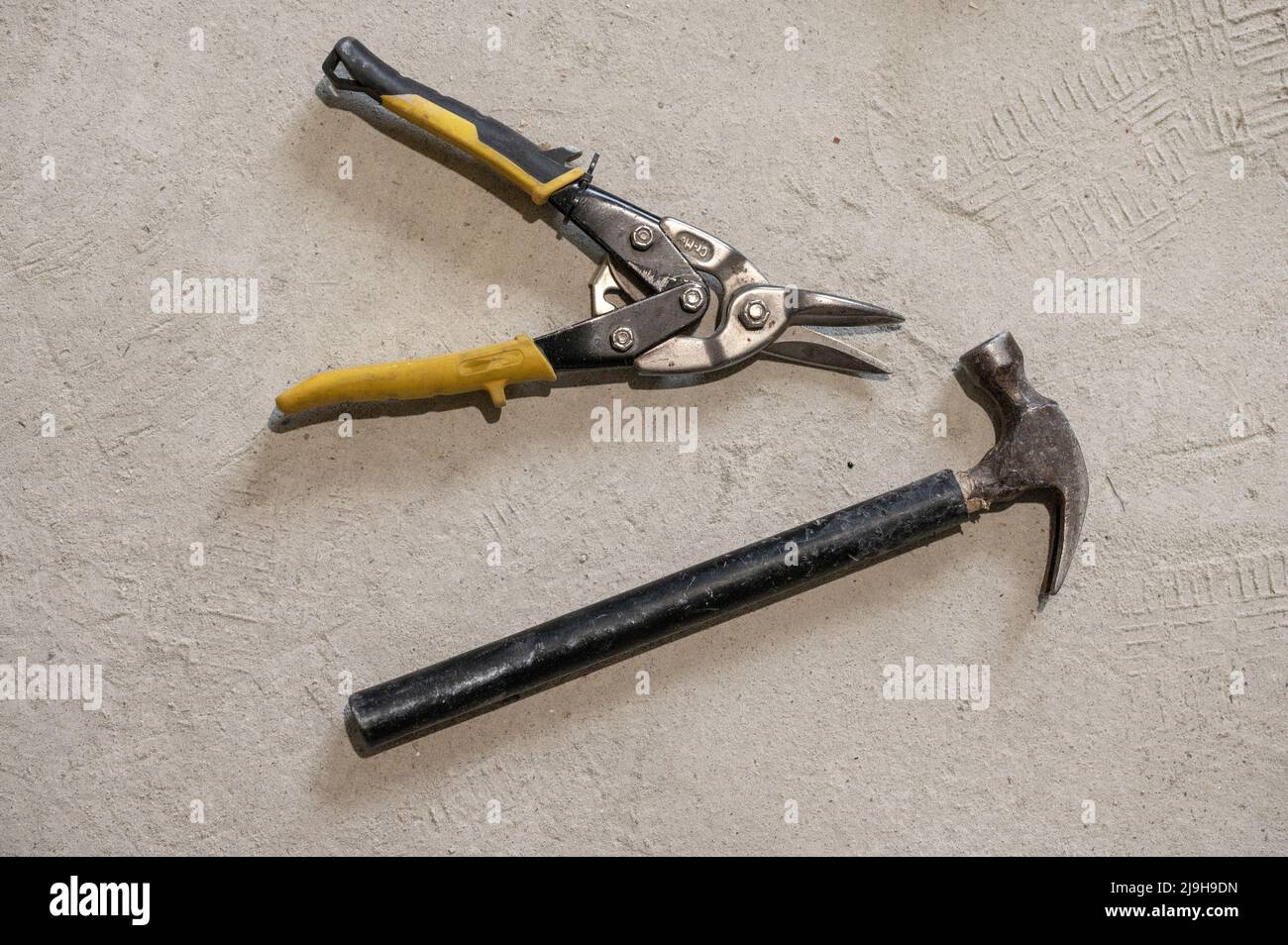 Scissors for cutting metal and metal building elements, hammer , tools ...