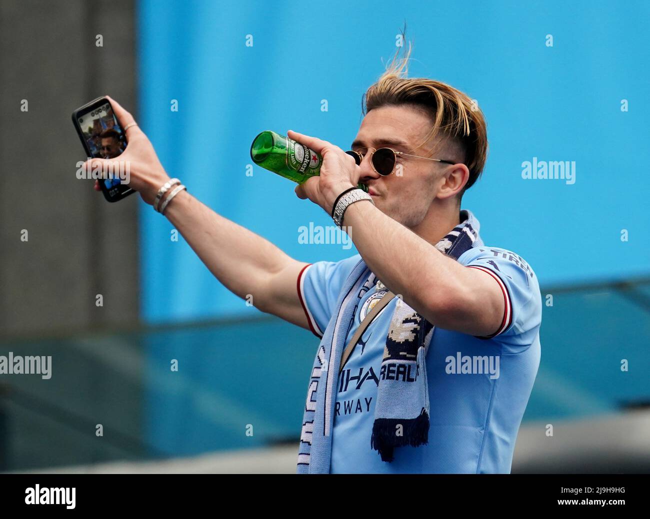 Manchester City's Jack Grealish during the Premier League trophy parade ...