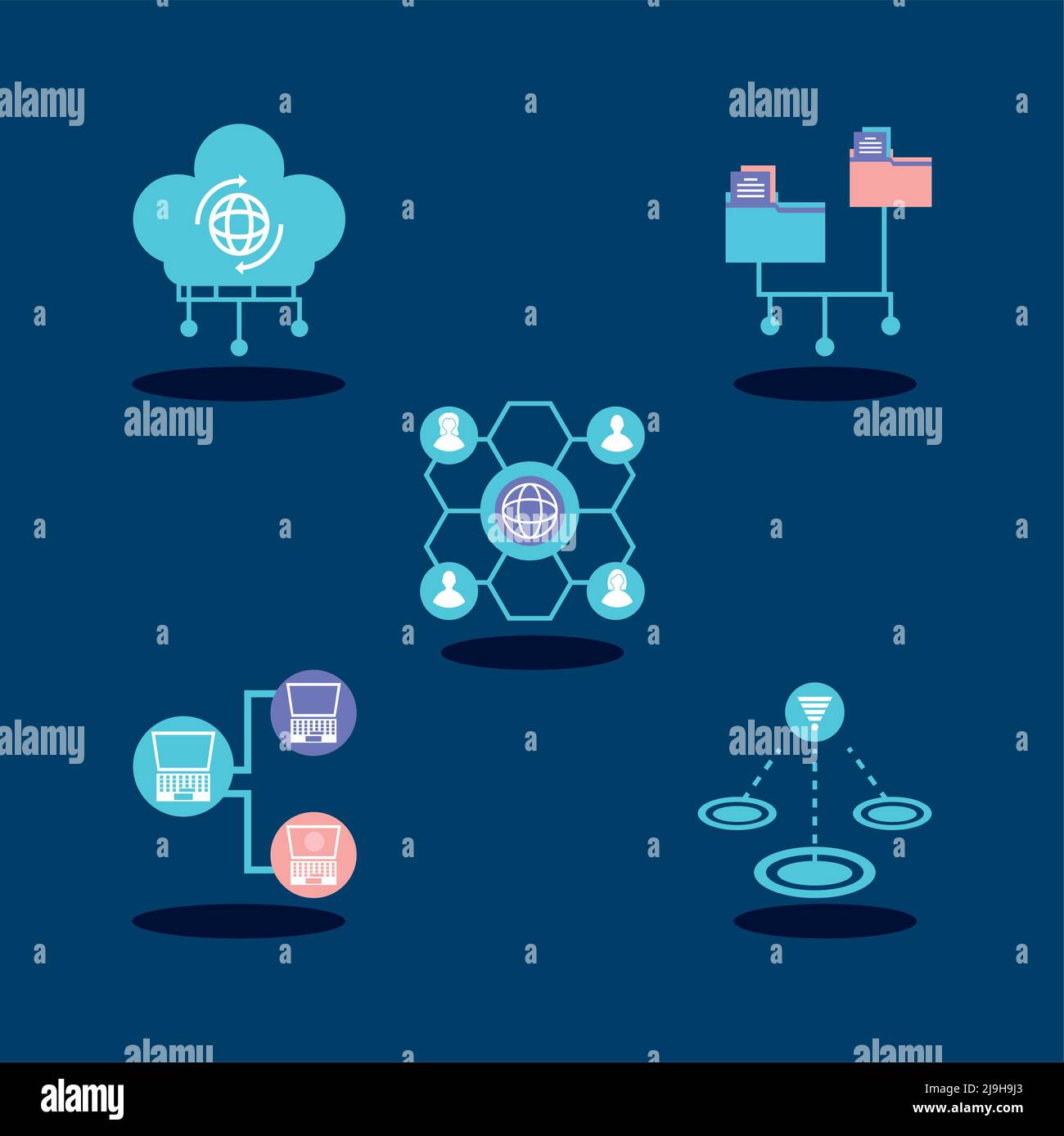 set of network connection Stock Vector Image & Art - Alamy