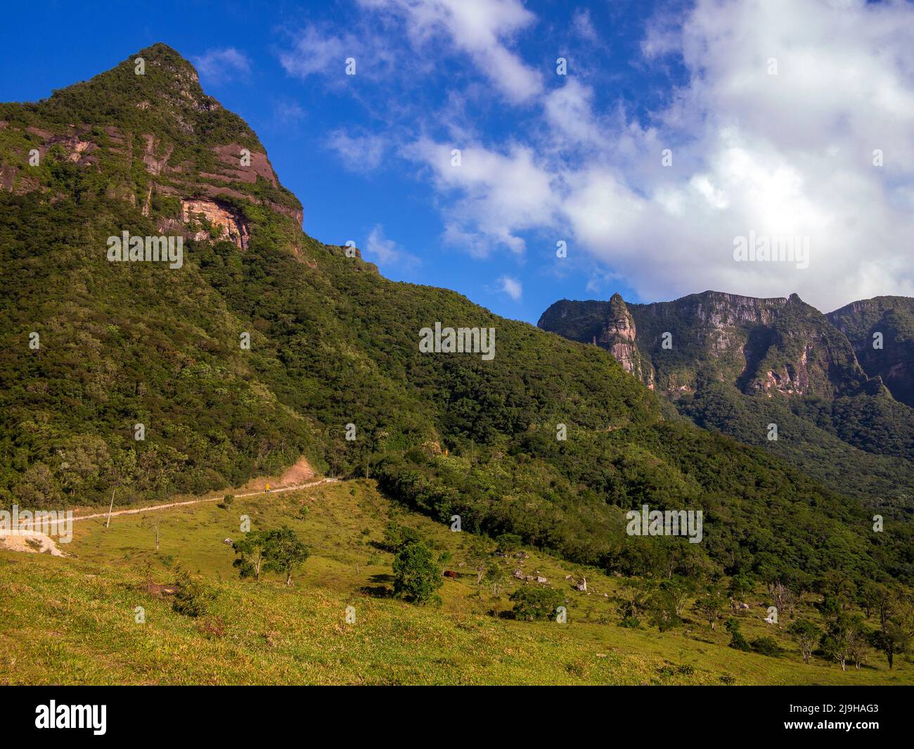 Hilly country at Serra do Corvo Branco, Santa Catarina, Brazil Stock ...