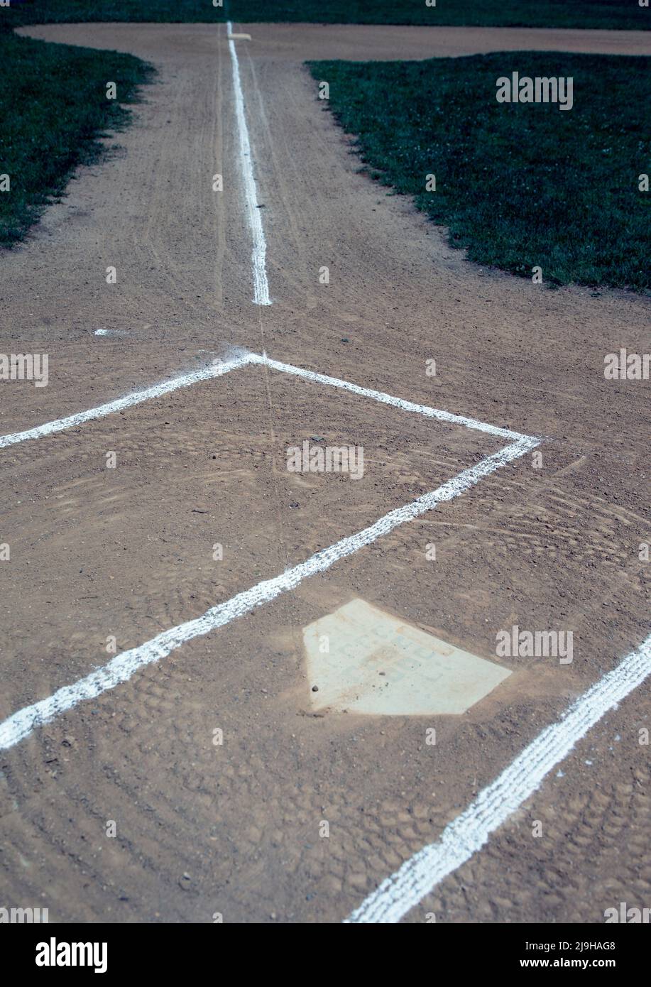 Batter's box at a baseball field Stock Photo - Alamy