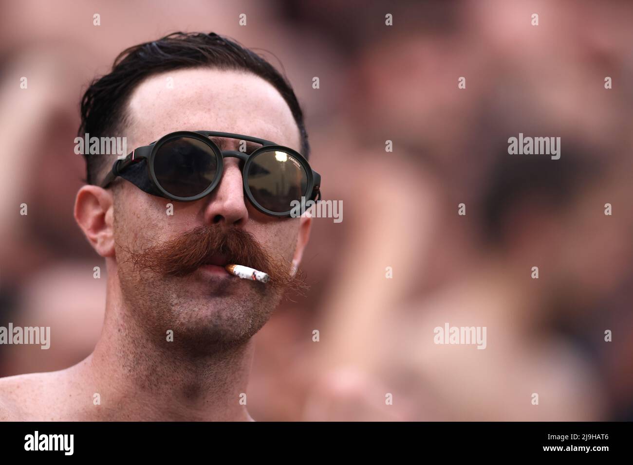 Sassuolo, Italy, 22nd May 2022. An AC Milan fan wearing sunsglasses ...