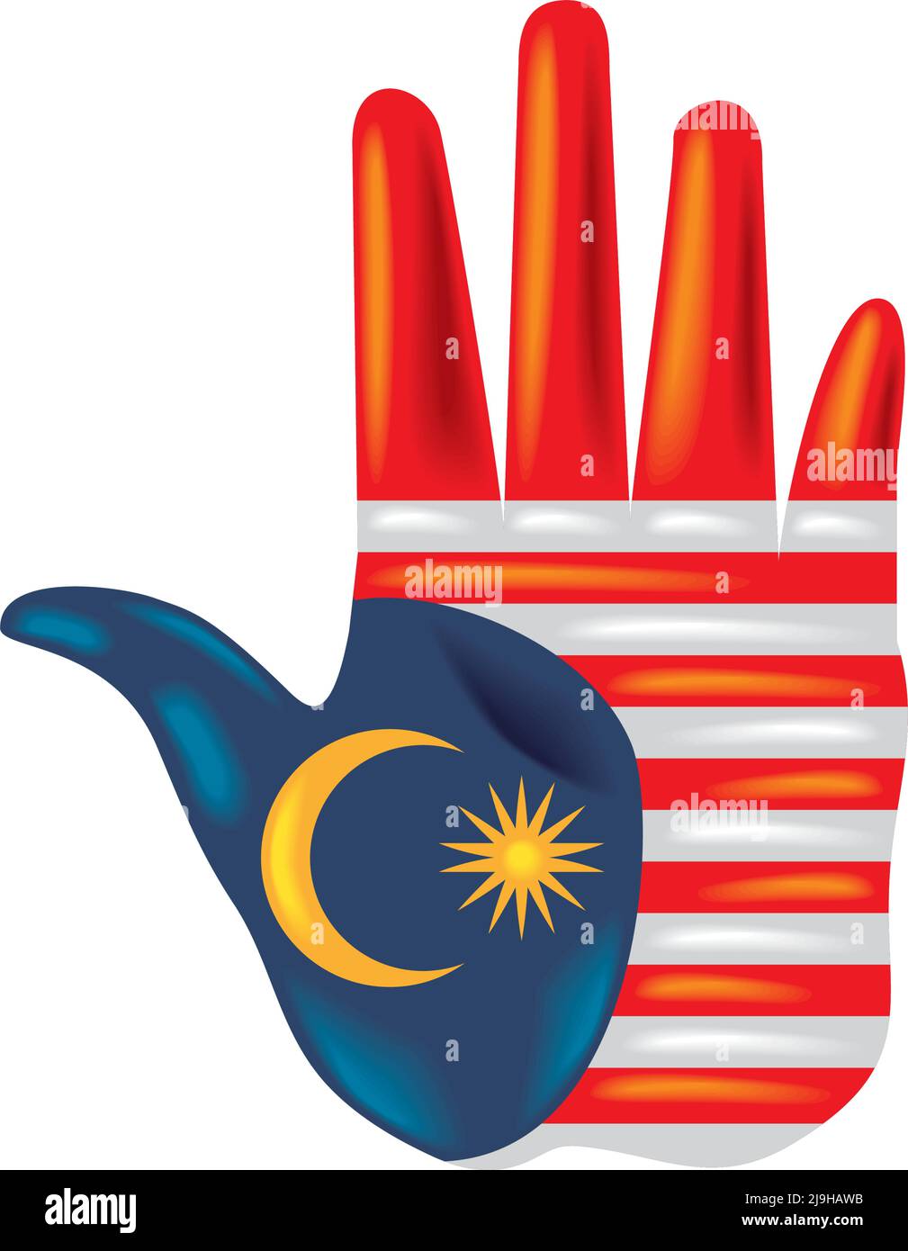 hand with malaysia flag Stock Vector Image & Art - Alamy
