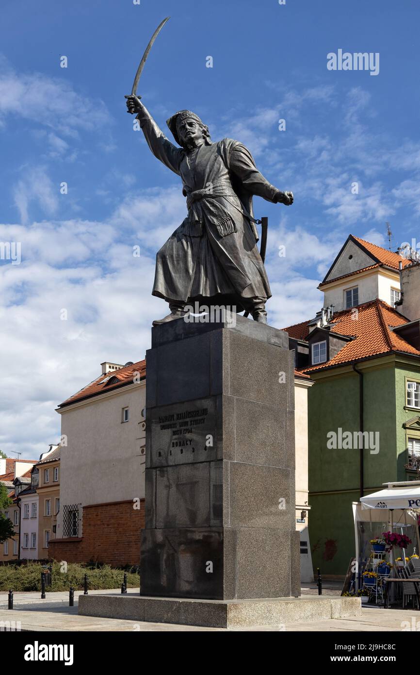 WARSAW, POLAND - MAY 17, 2022: Statue of Statue of Polish Hero Janowi ...
