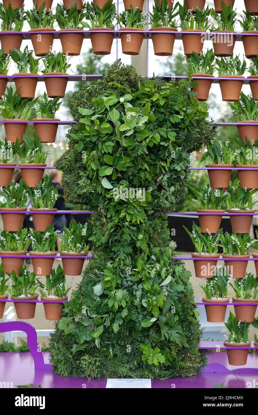 London, UK. 23rd May, 2022. A display of plants shaped like the Queen ...