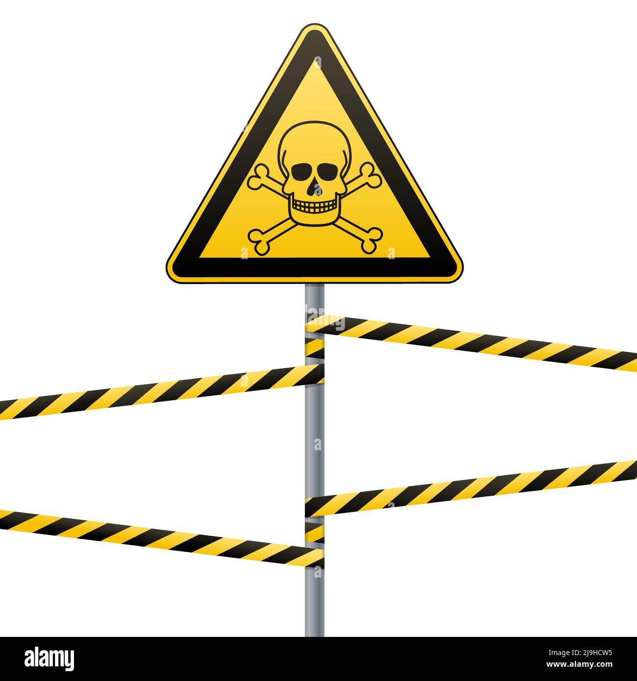 Caution - danger Warning sign safety. Poisonous and hazardous ...