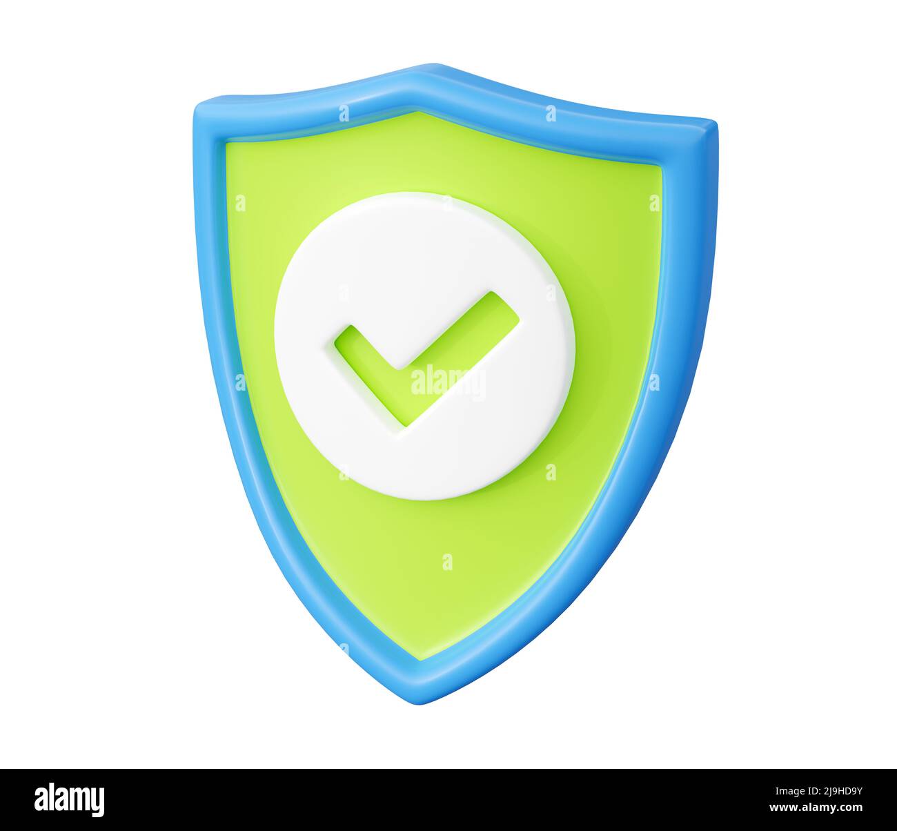Shield with tick 3d render - security and safety concept with check ...
