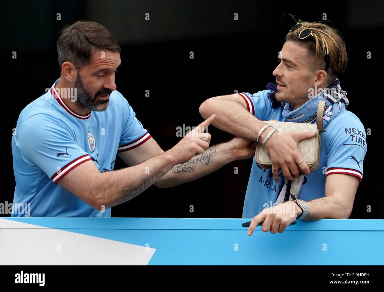 Manchester City's Jack Grealish (right) during the Premier League ...