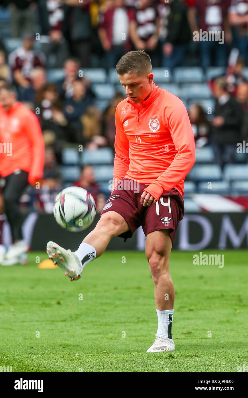 CAMERON DEVLIN, playing for Heart of Midlothian, (Hearts) at a warm up and training session at ...