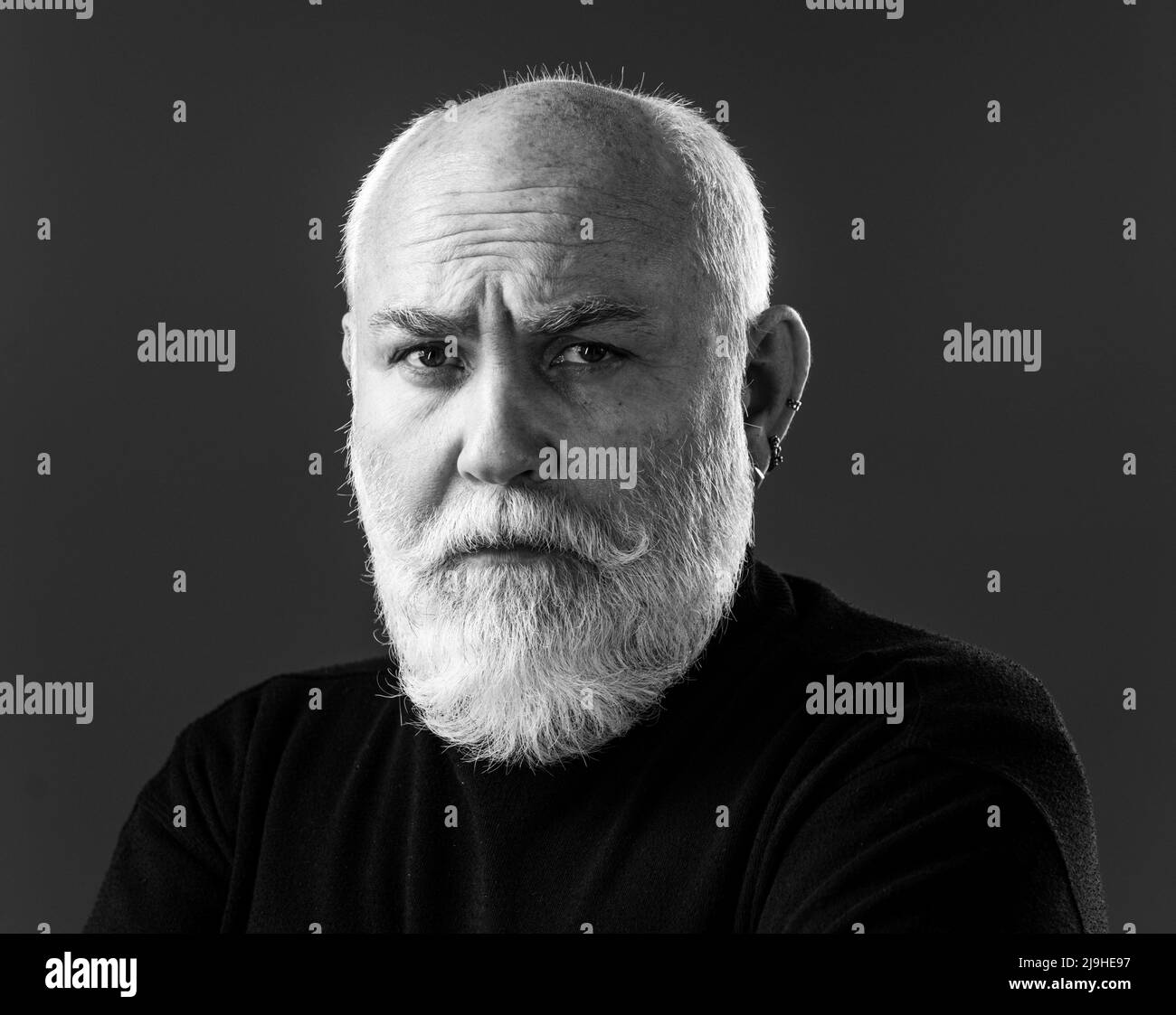 Handsome good looking mature man Black and White Stock Photos & Images ...