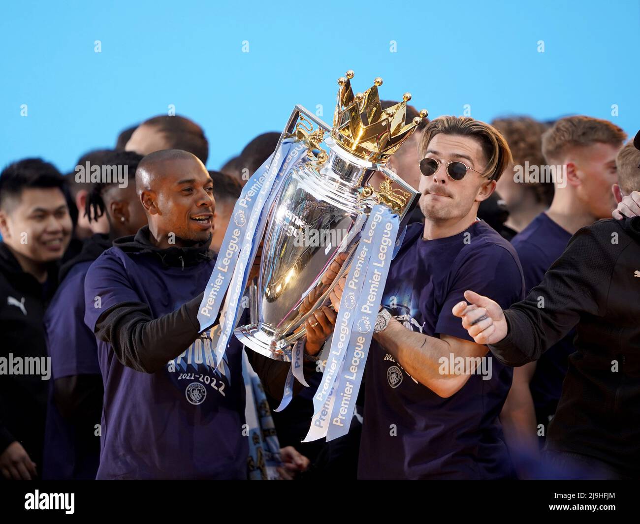 Manchester City's Jack Grealish and Fernandinho during the Premier ...