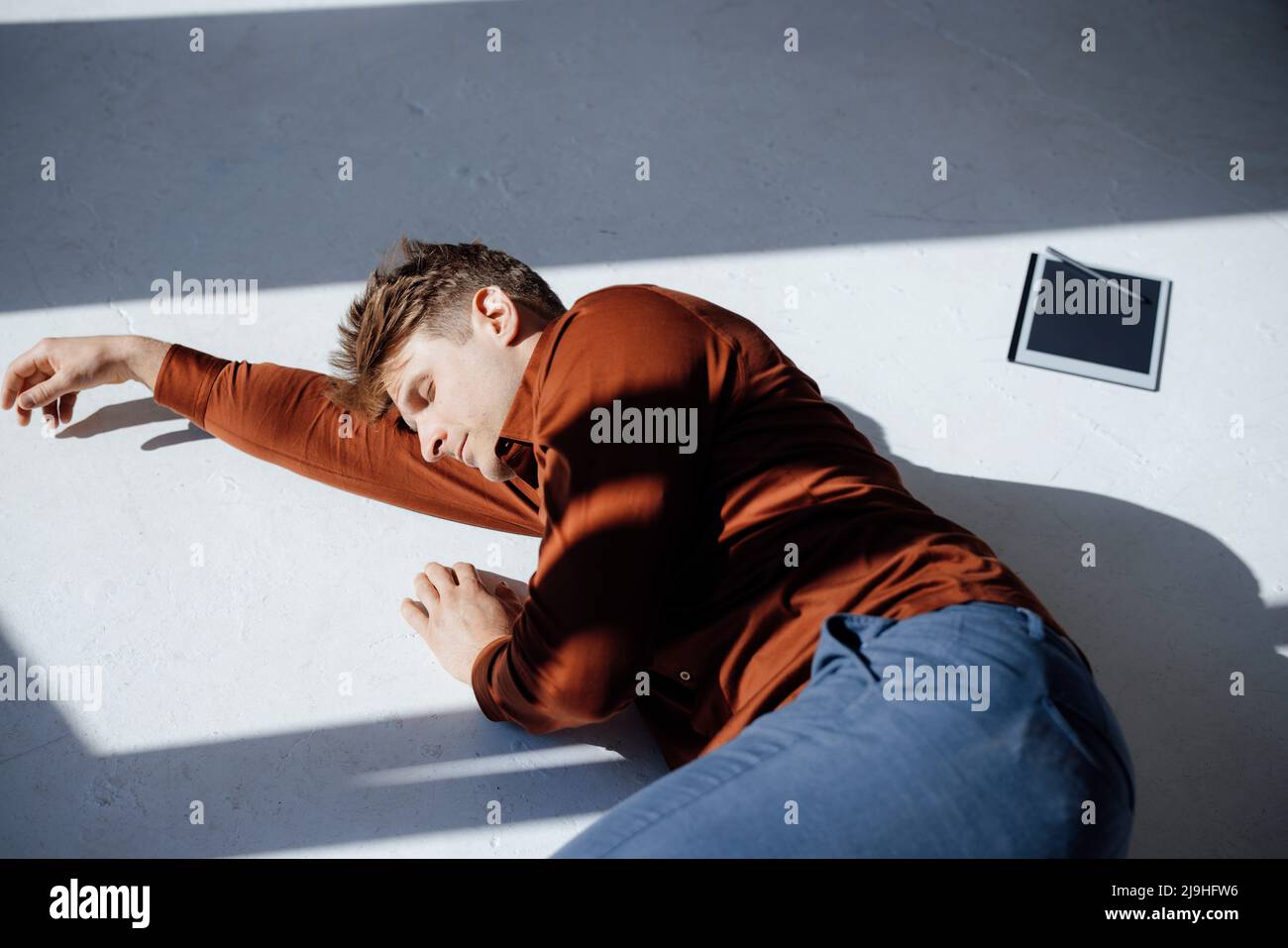 Businessman sleeping on office hi-res stock photography and images - Alamy