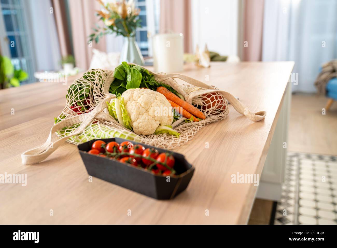 Vegetables on dining table at home Stock Photo - Alamy