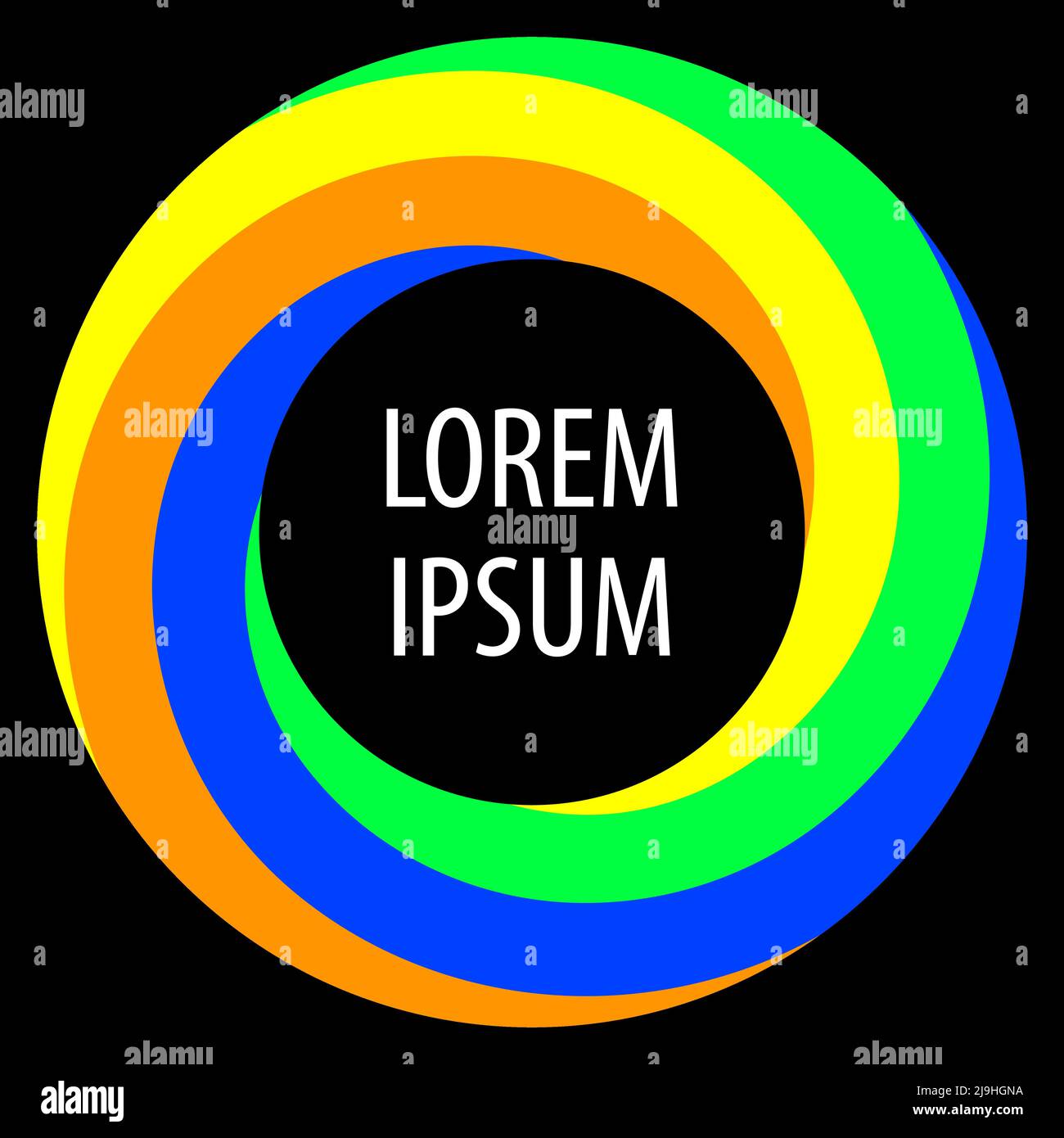 Round spiral shape background. Twisting color strips creating a circle ...