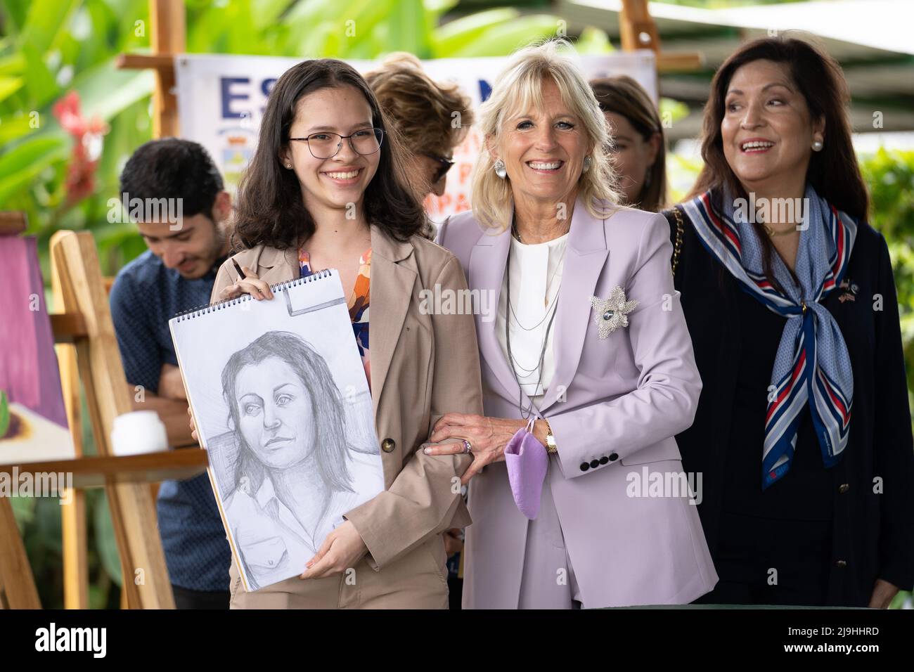 Alajuelita, Costa Rica. 23rd May, 2022. Jill Biden (l), first lady of ...