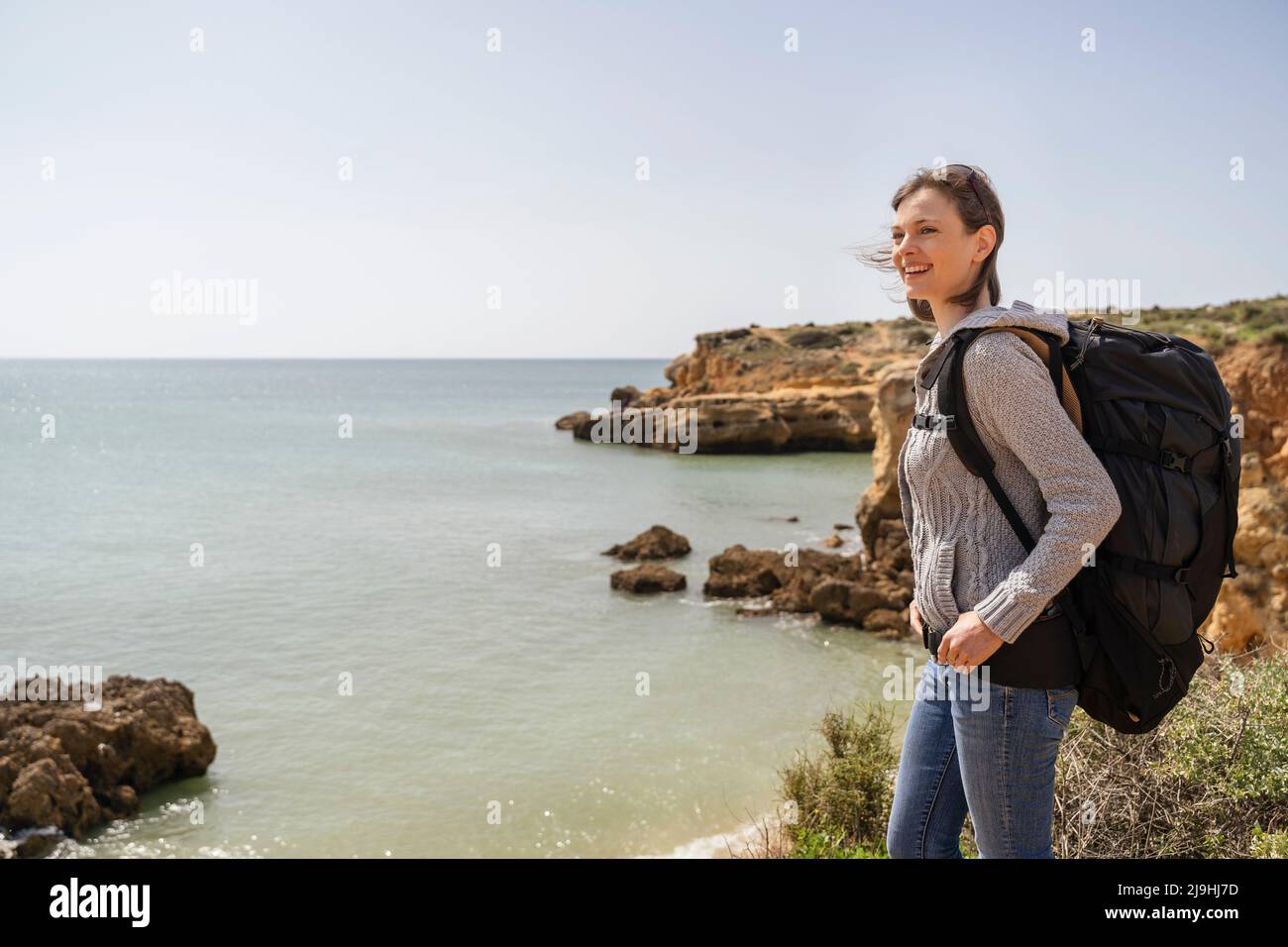 Front view person backpack standing hi-res stock photography and images ...