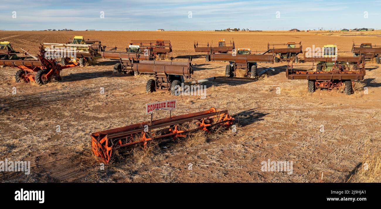 Canyon, Texas - Combine City, where a dozen old farm combines are ...