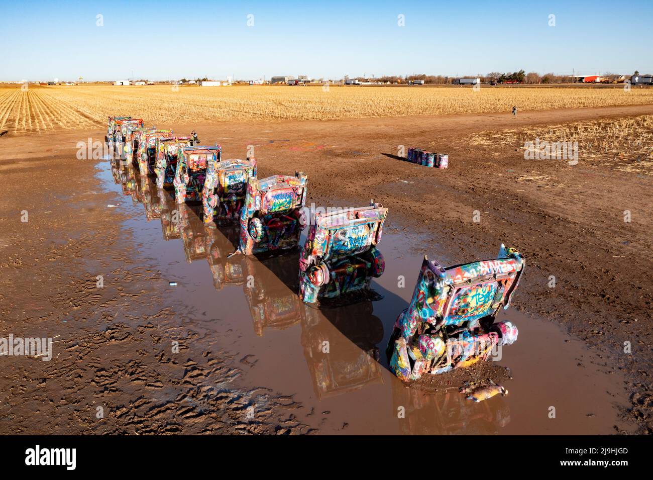 Conway, Texas - Cadillac Ranch, where 10 Cadillacs are partially buried ...