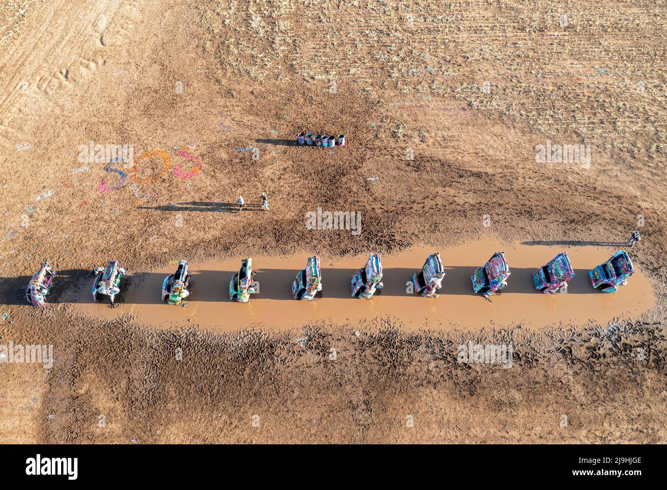 Conway, Texas - Cadillac Ranch, where 10 Cadillacs are partially buried ...