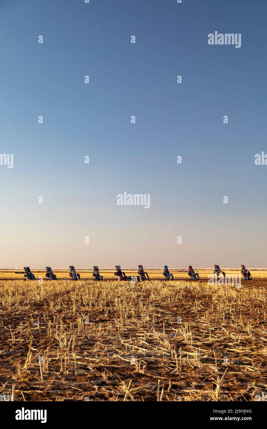 Conway, Texas - Cadillac Ranch, where 10 Cadillacs are partially buried ...