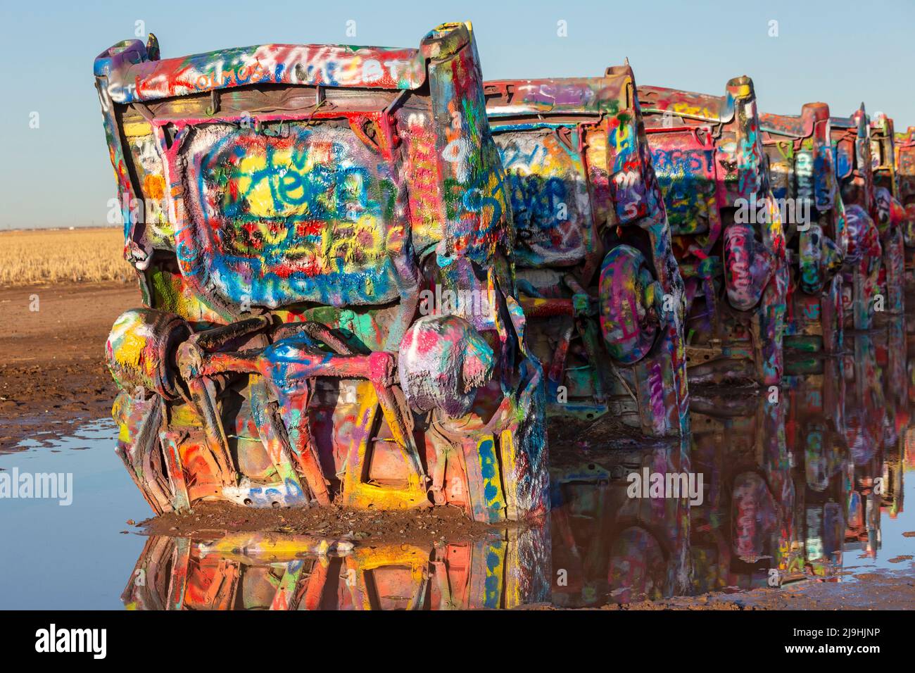 Conway, Texas - Cadillac Ranch, where 10 Cadillacs are partially buried ...