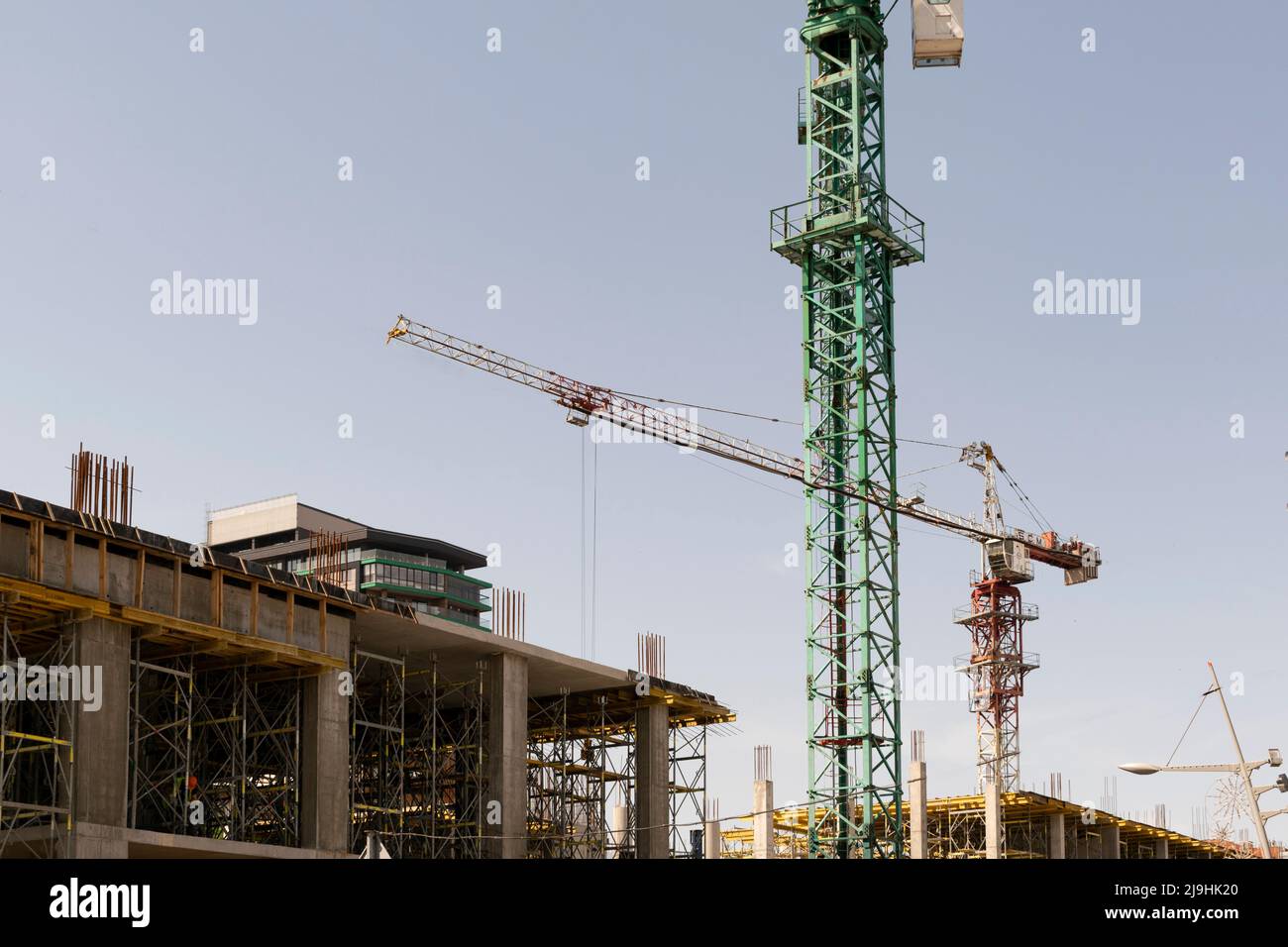 Construction site tower cranes aerial hi-res stock photography and ...