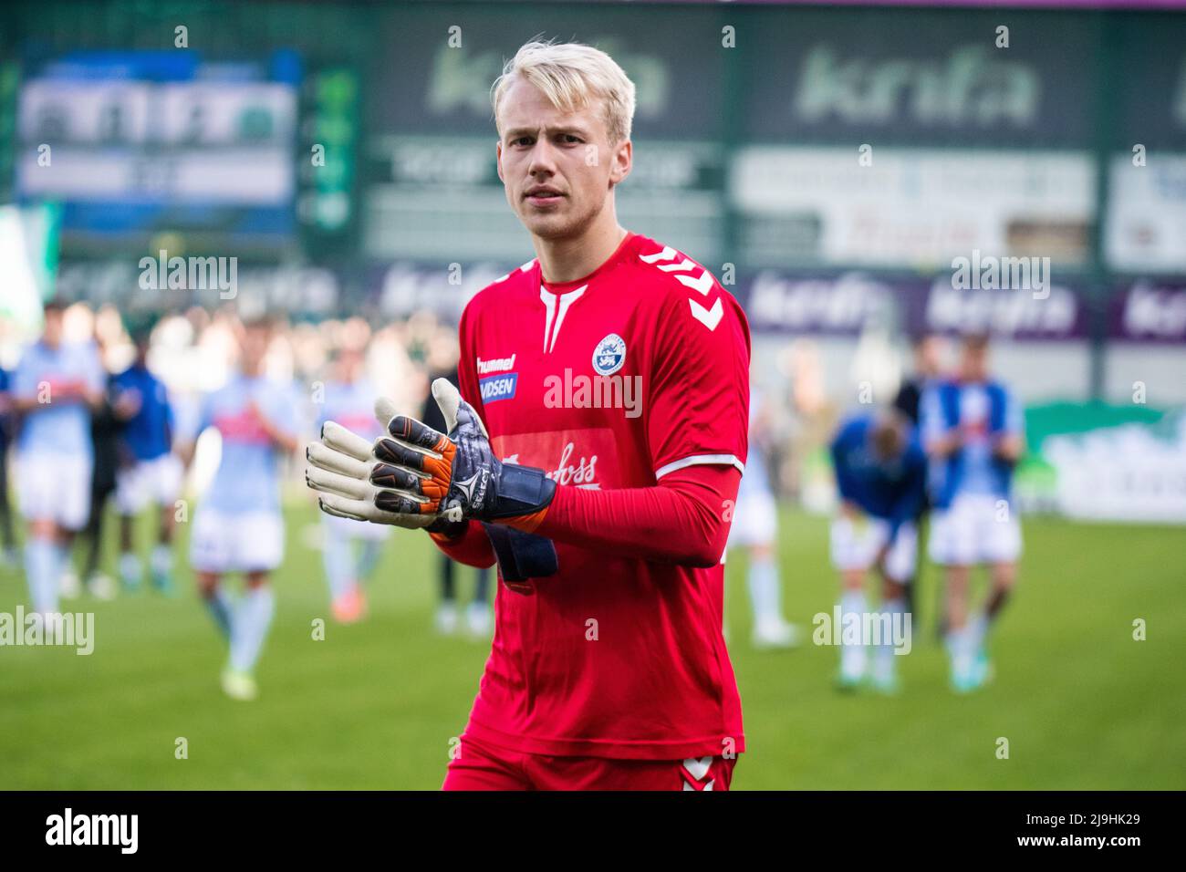 Haderslev, Denmark. 21st, May 2022. Goalkkeeper Nicolai Flo (1) of ...