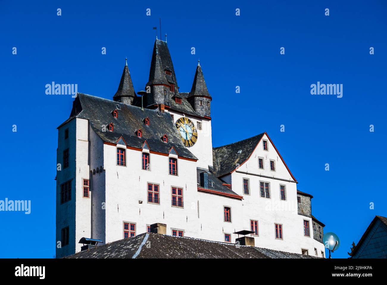 Germany, Rhineland-Palatinate, Diez, Diez Castle standing against clear ...