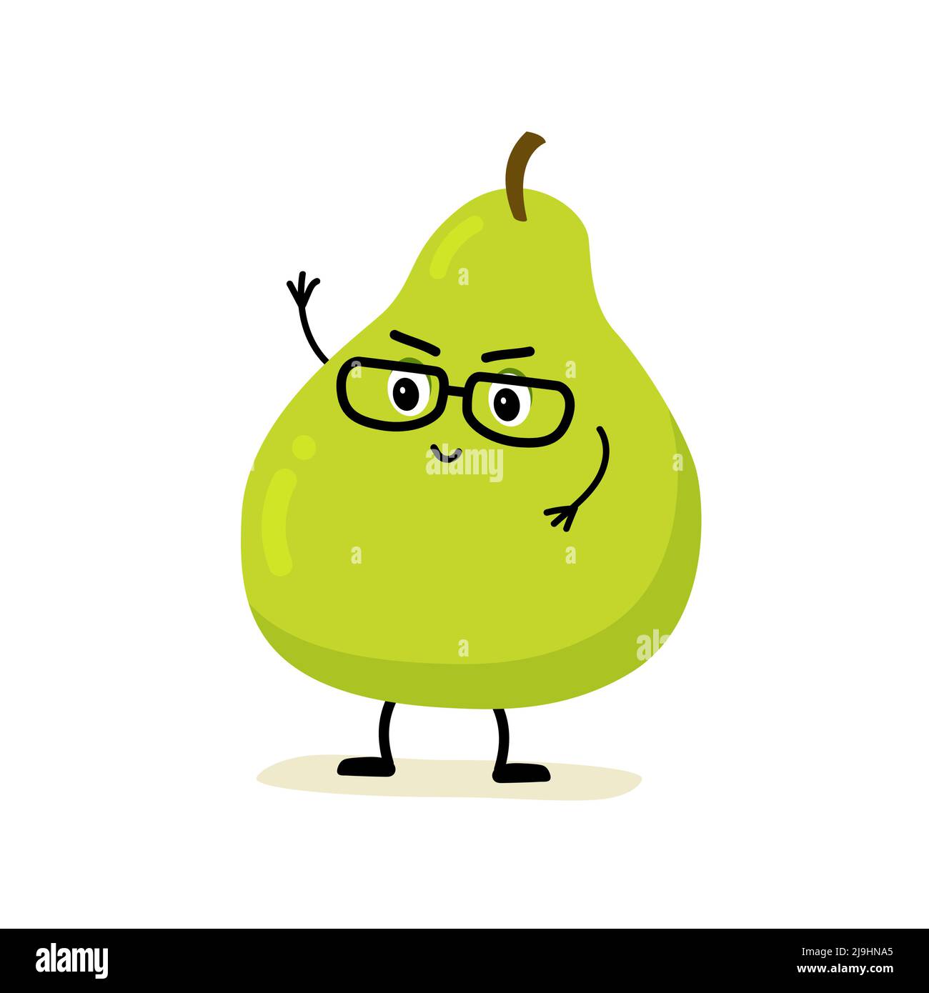 pear character. Cute and funny comic style. Flat cartoon vector ...