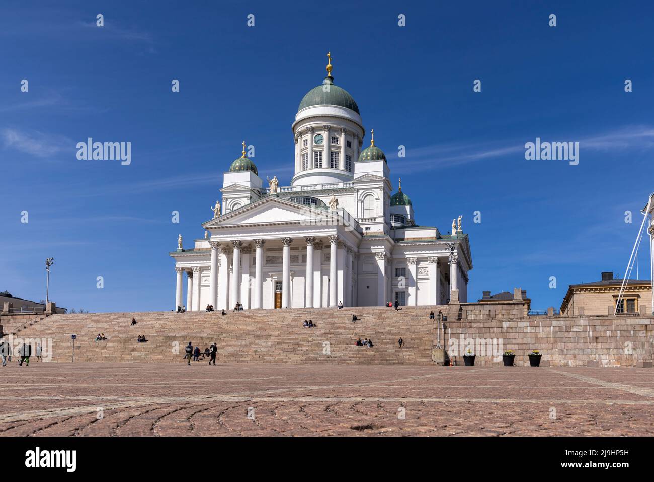 The facade and the front colonnade of the cathedral hi-res stock ...