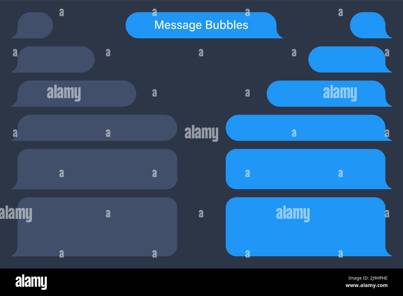Blank various message bubbles. Chat or messenger speech bubble. SMS ...