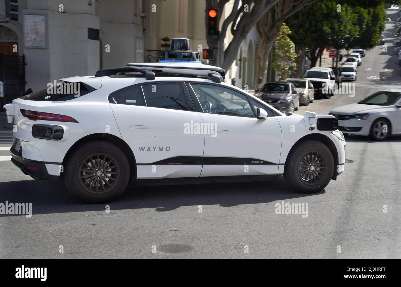 A Waymo autonomous vehicle in San Francisco, California. A subsidiary ...
