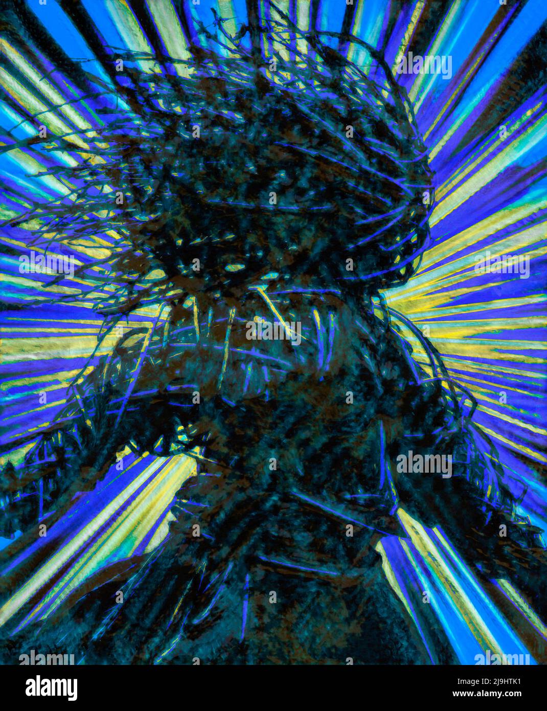 Illustration of human being made of twisted branches Stock Photo - Alamy