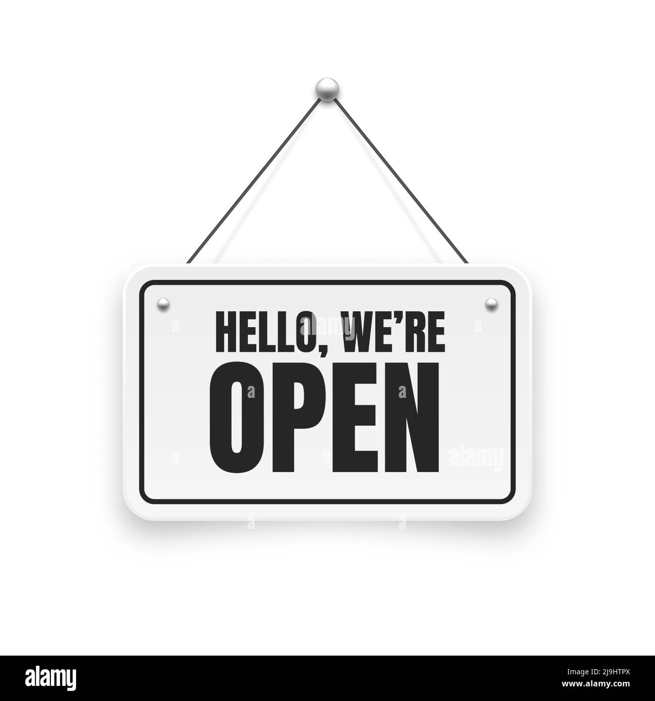 Realistic open hanging signboard. Vintage door sign for cafe ...