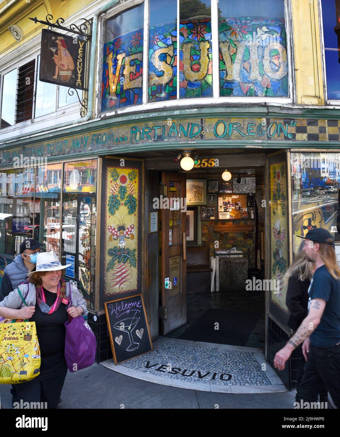 The Vesuvio Cafe, a landmark bar in the North Beach section of San ...