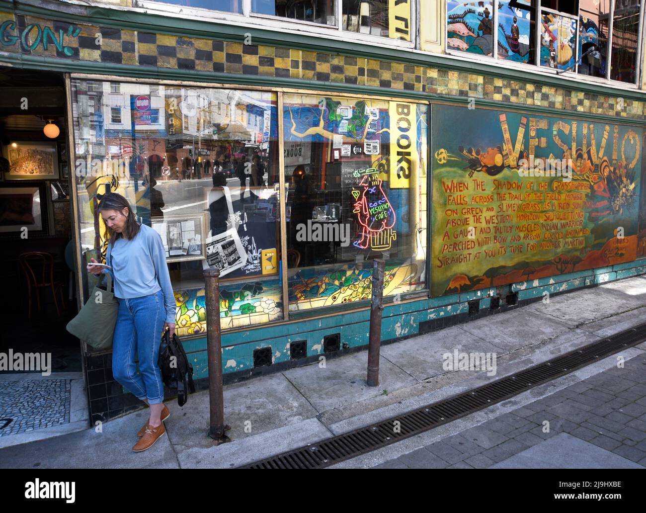 The Vesuvio Cafe, a landmark bar in the North Beach section of San ...