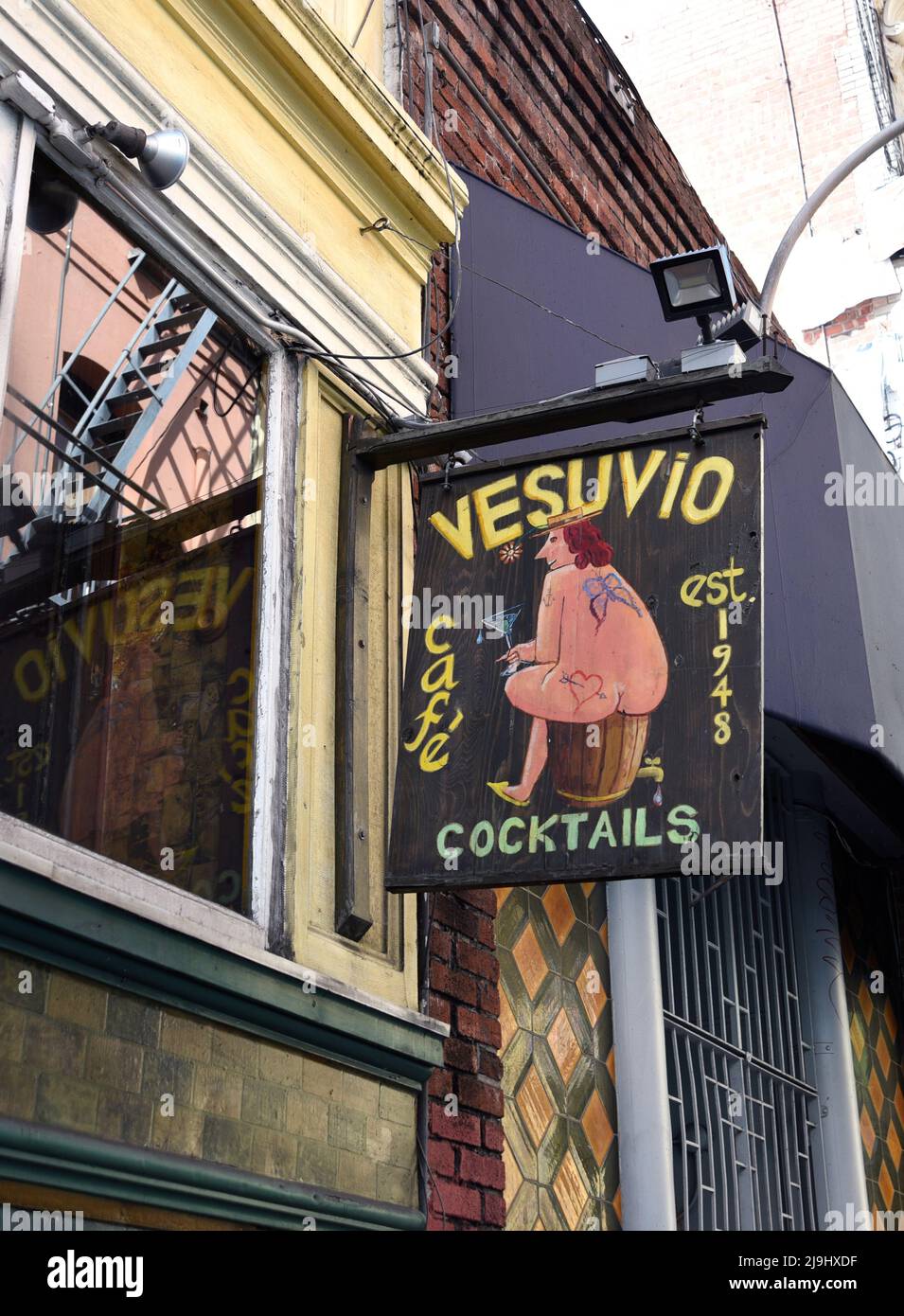 Vesuvio Cafe, a landmark bar in the North Beach section of San ...