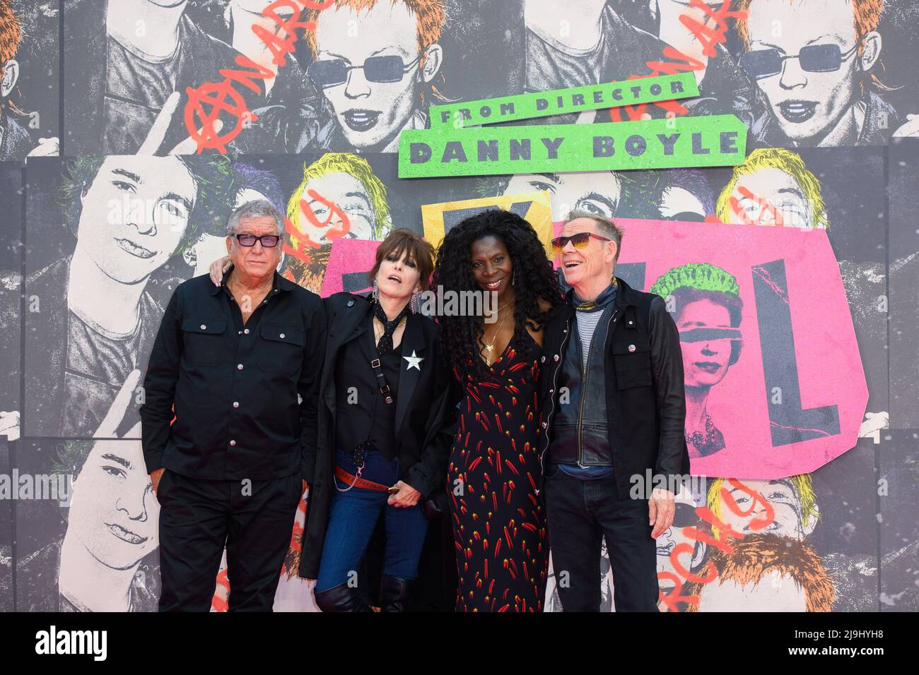 London, UK. 23 May 2022. Steve Jones, Chrissie Hynde, Jeni Cook and ...