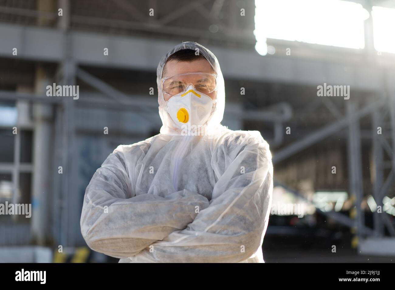 COVID-19 coronavirus doctor standing hospital parking dressed white ...