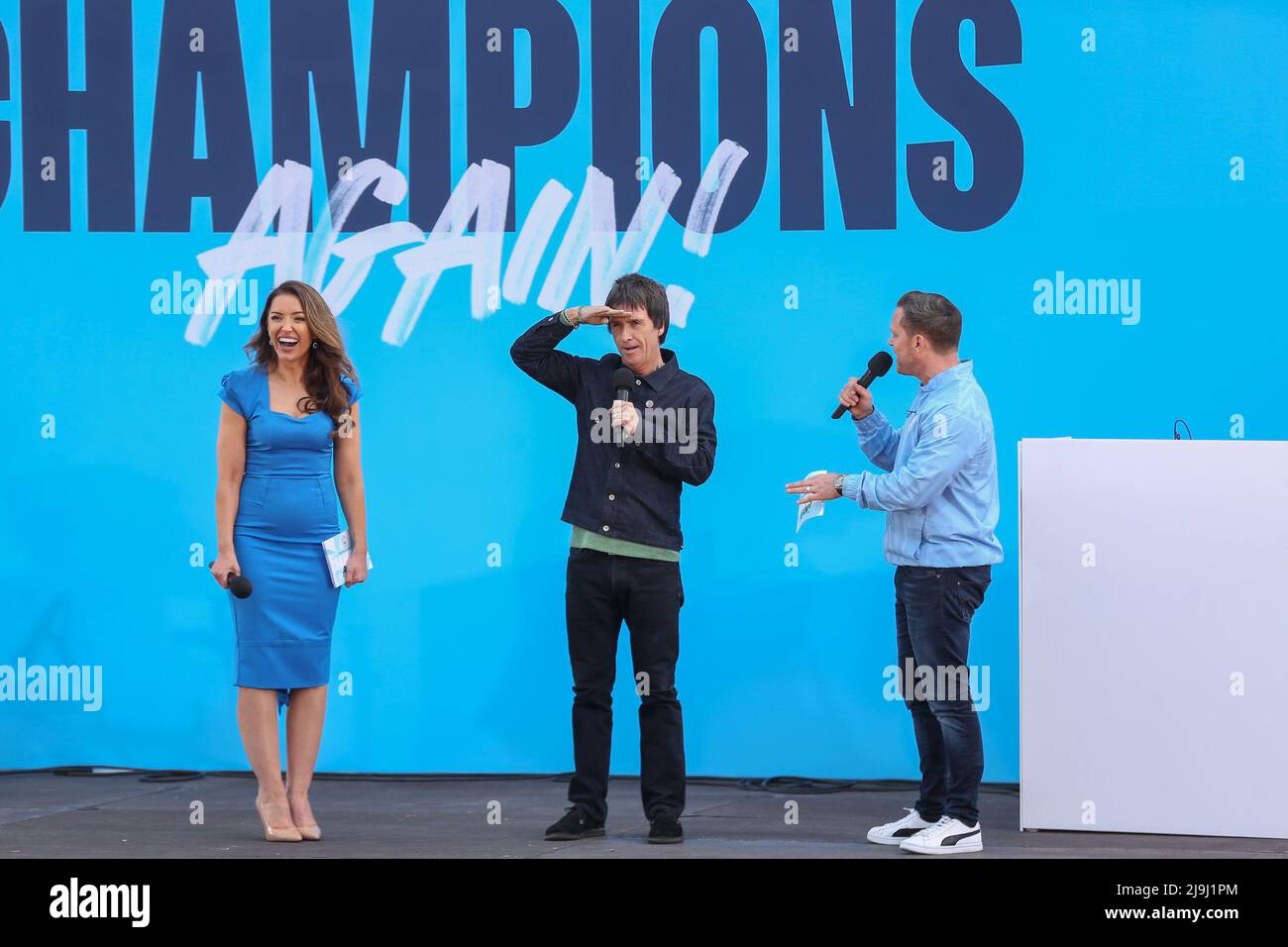 Manchester, UK. 23rd May 2022 Manchester City FC celebrate winning the ...